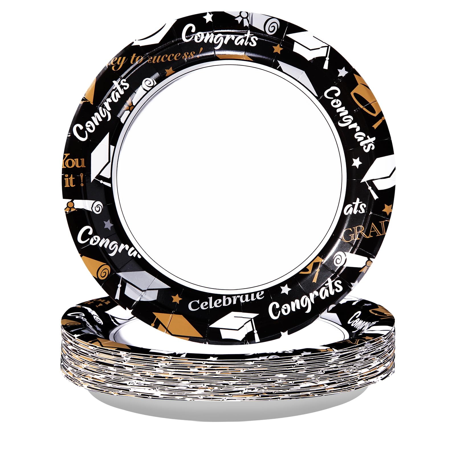 50 Pcs Graduation Plates DHF10 10" Large Graduation Party Plates ...