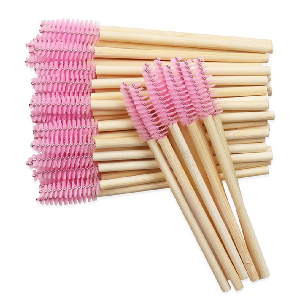 50 Pcs Grafting Lash Brush Disposable Bamboo Handle Lash Stick Makeup ...