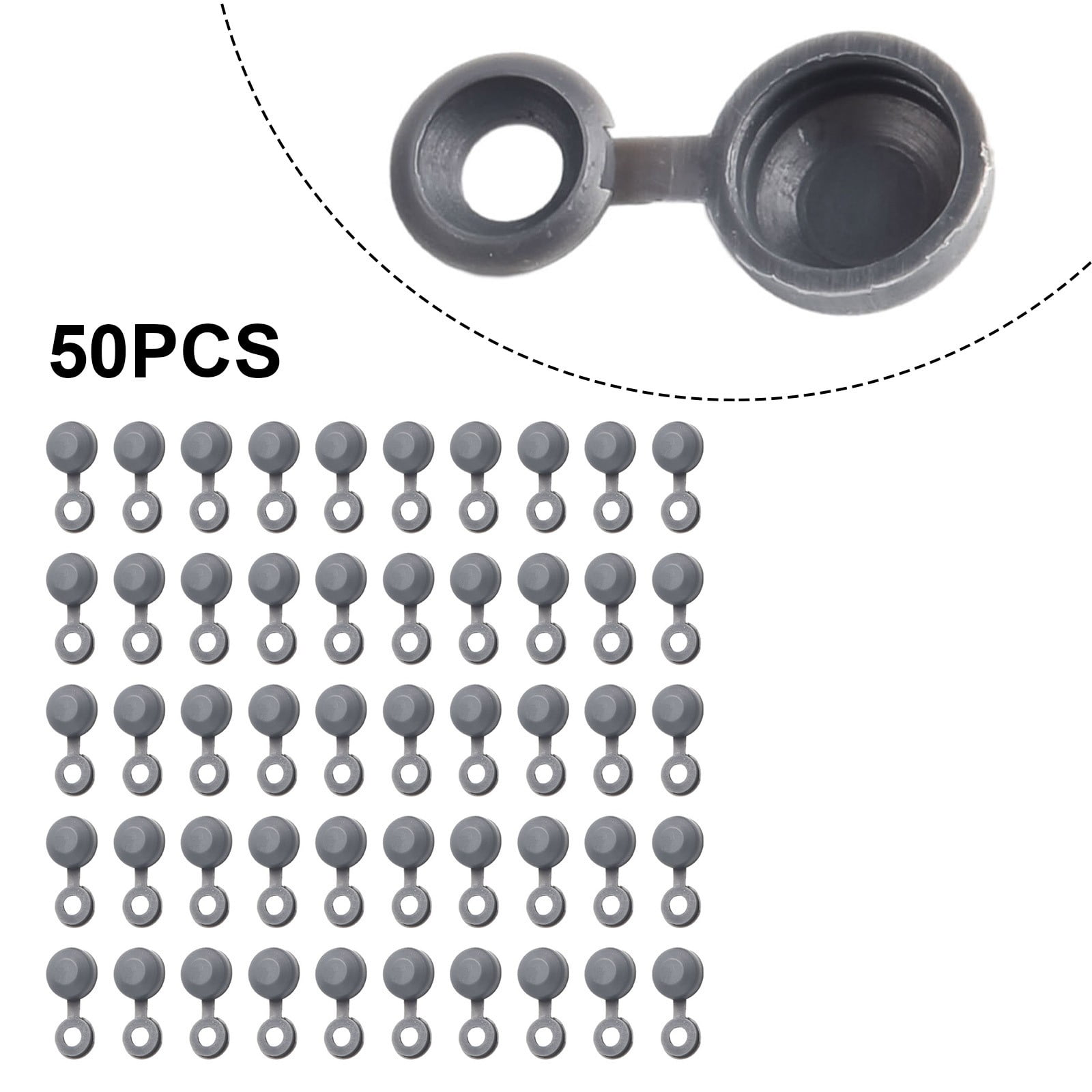 50 Pcs Gray Hinged Plastic Clips Screw Fold Cover 4mm for Auto Car ...