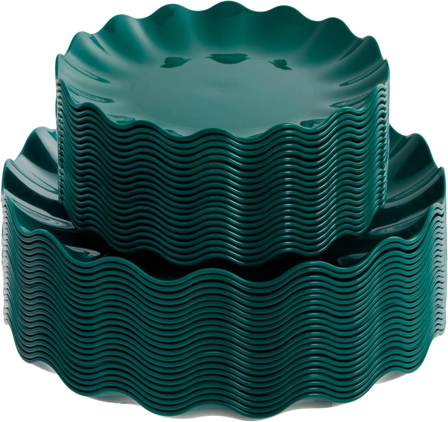 50 Pcs Green Plastic Christmas Plates Reusable - Christmas Plastic ...