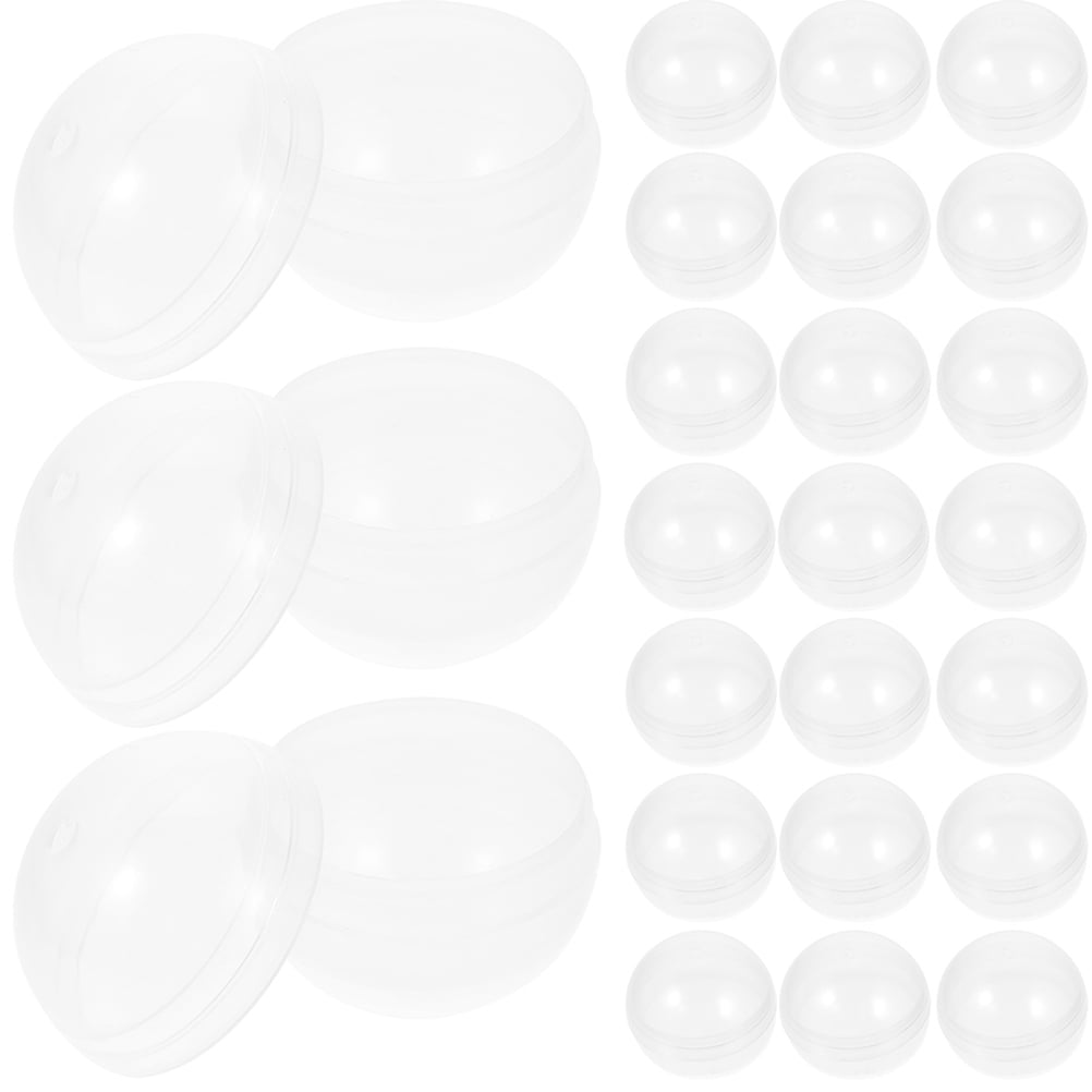 50 Pcs Gumballs Plastic Easter Eggs Plastic Balls Transparent Box ...