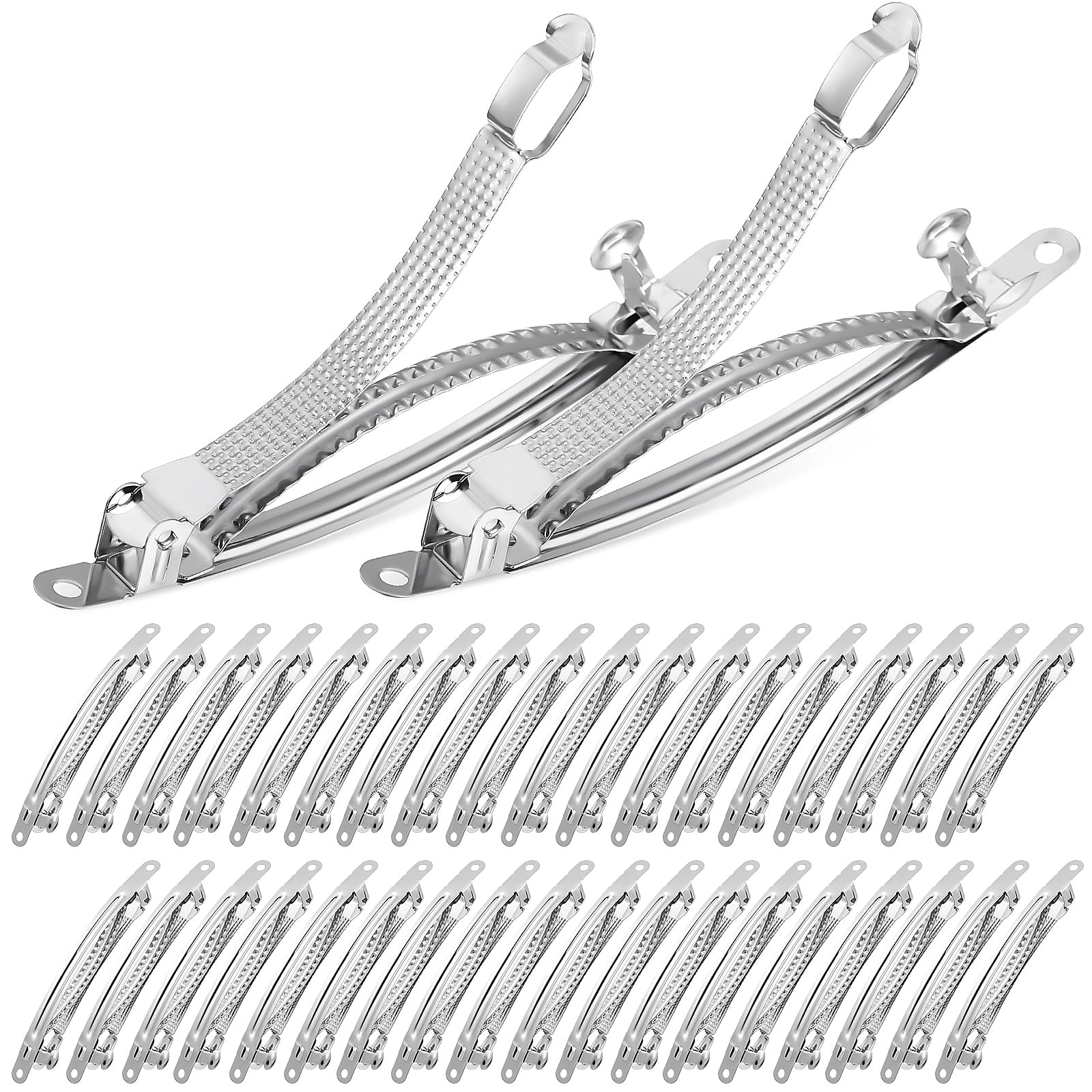 50 Pcs Hair Barrette Clips Metal Spring Hair Clips Diy French Barrette ...