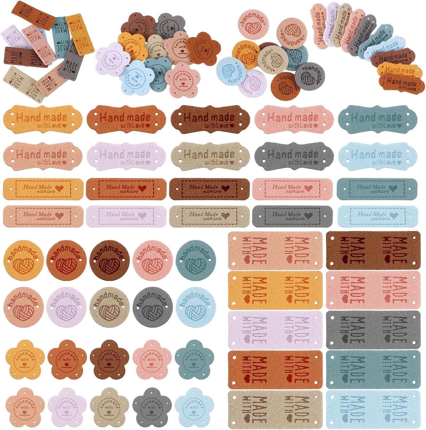 50 Pcs Handmade Tags Leather Crochet Tags Sewing Labels for Handmade ...