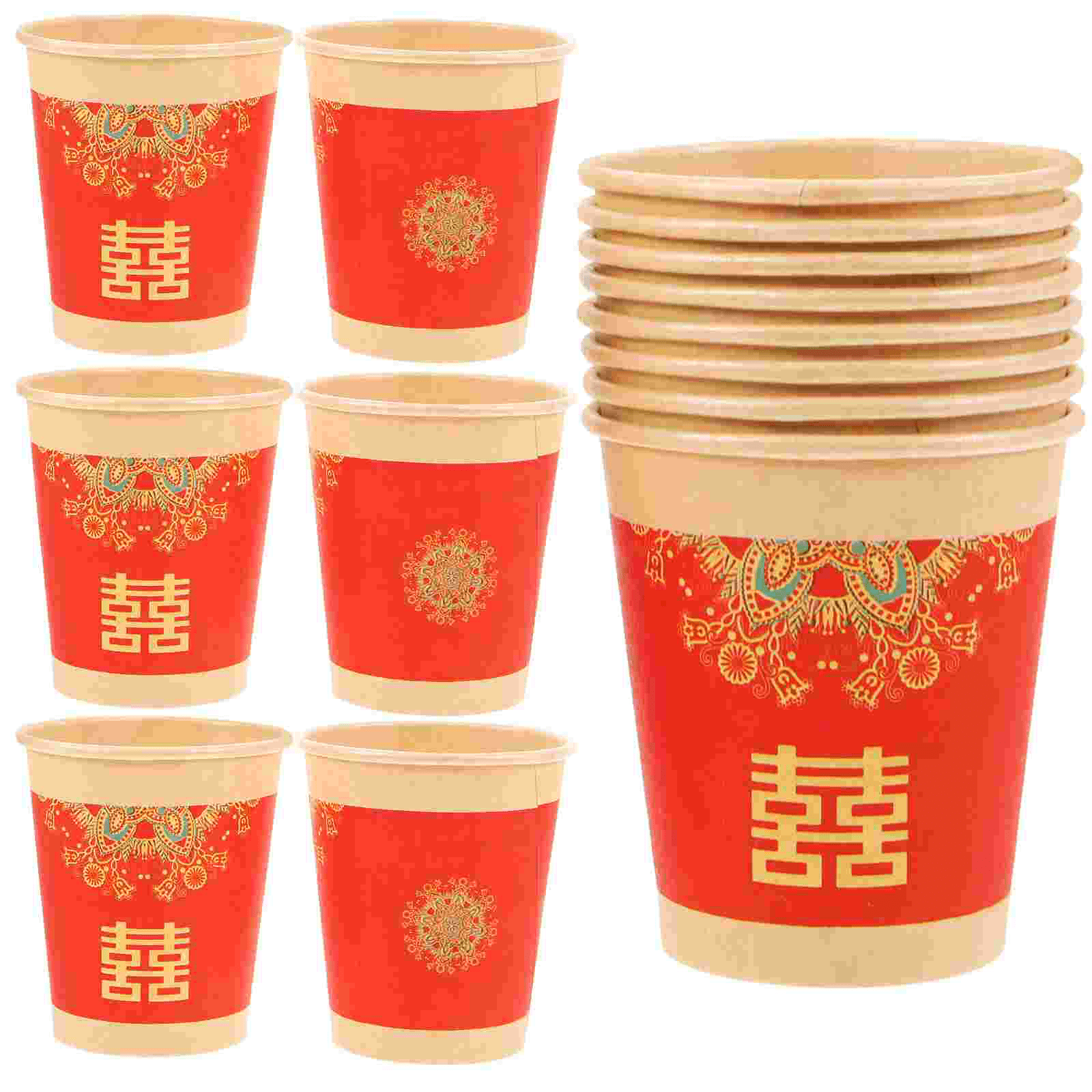 50 Pcs Happy Paper Cup Cups Glasses Food-grade Beverage Banquet Single ...