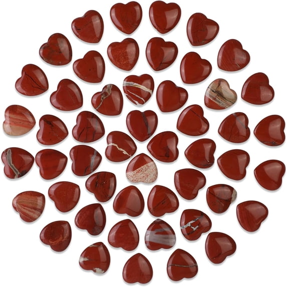 50 Pcs Heart Healing Stone Bulk Quartz Heart Inspirational Stones Gift ...