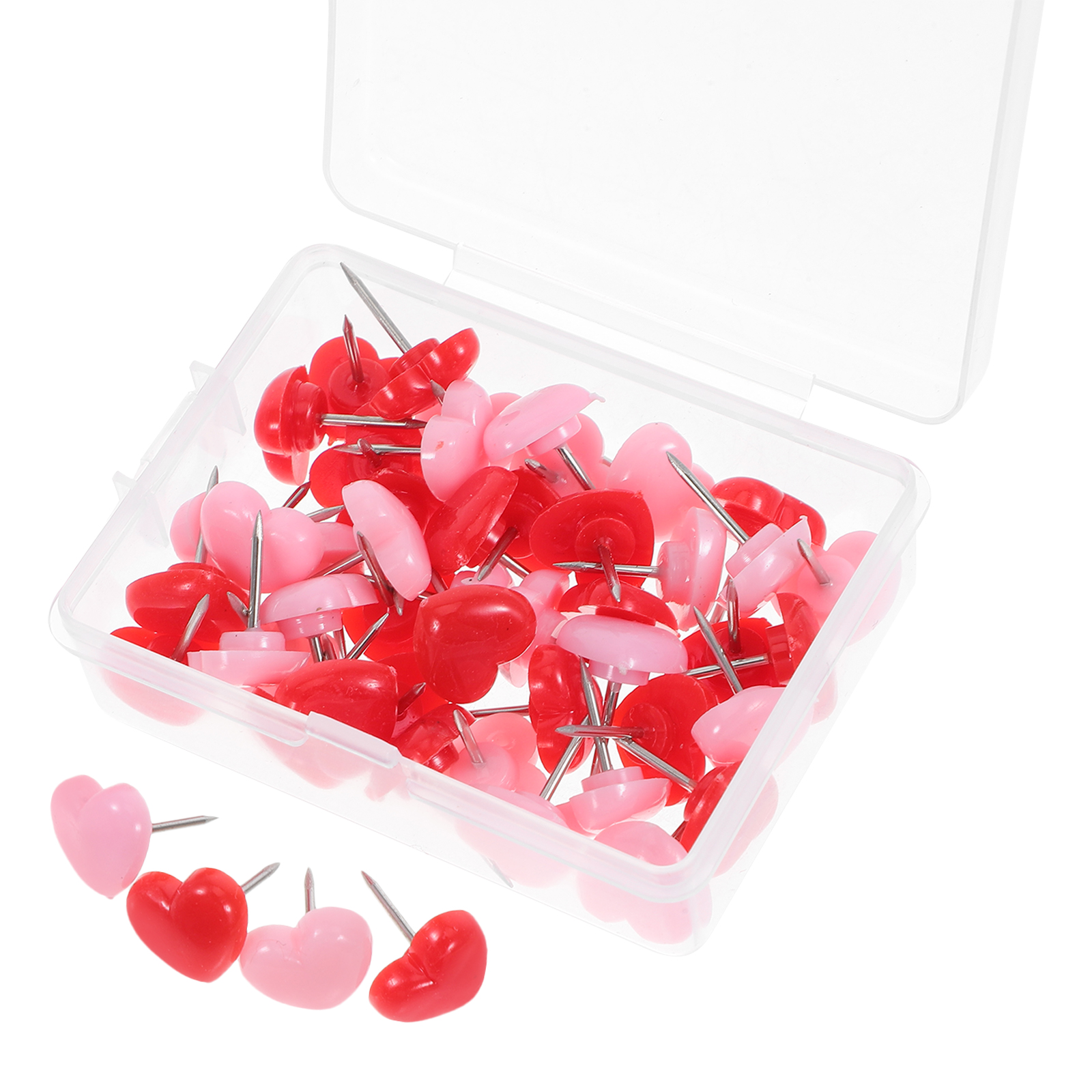 50 Pcs Heart Pin Thumb Tack Charming Keychain 2025 Graduation Love ...