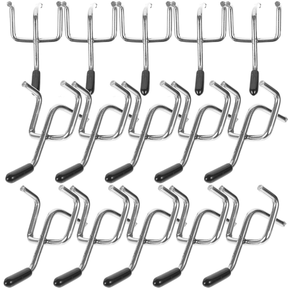OUNONA Silver Iron Pegboard Hooks for Shop with Strong Bearing Capacity ...