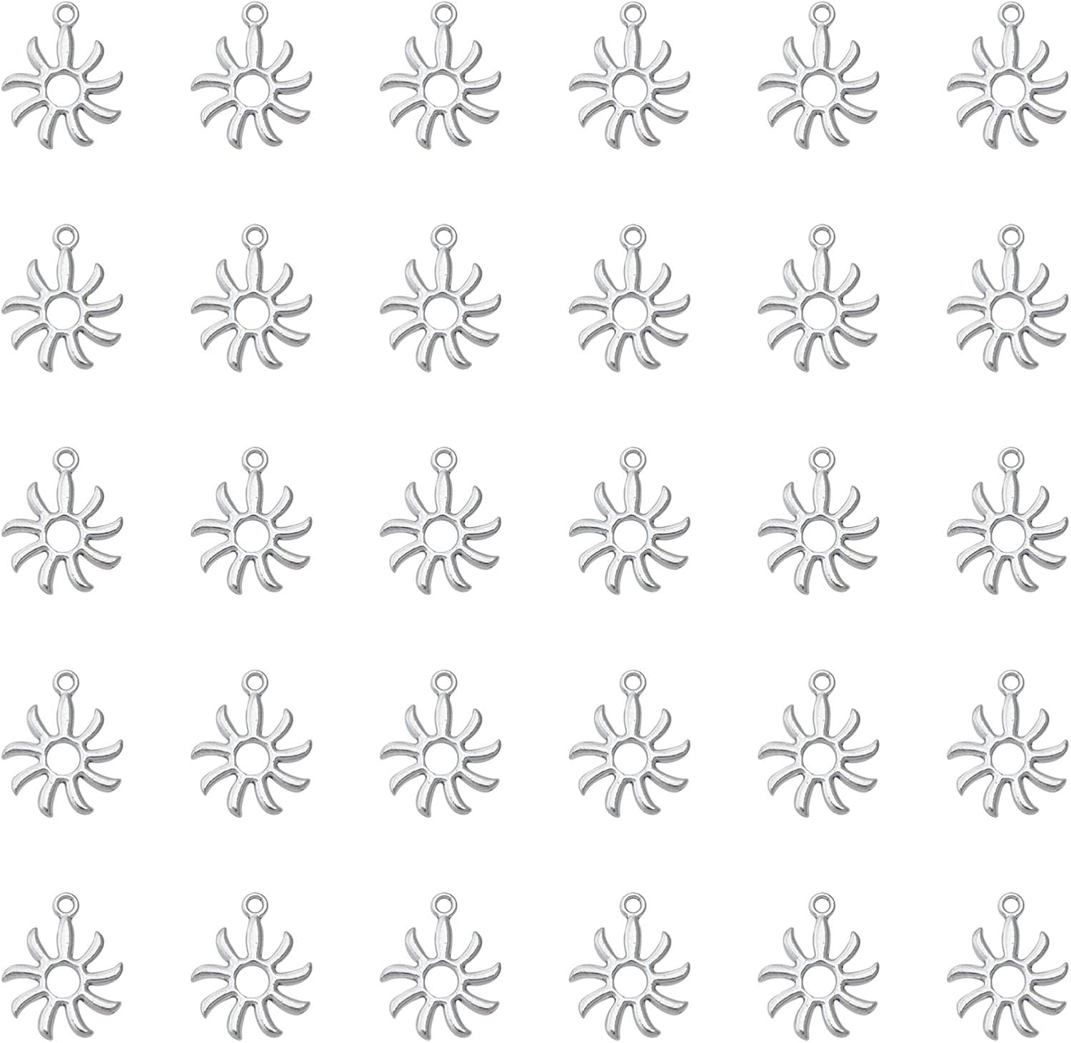 50 Pcs Hollow Sun Charms Cute Metal Pendants for DIY Jewelry Christmas ...