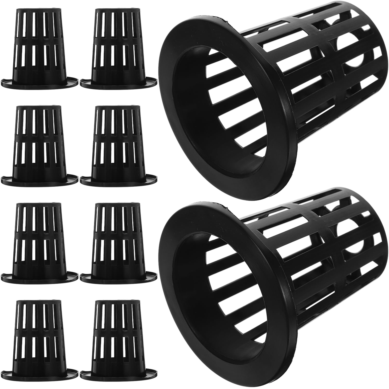 UKCOCO Mesh Pots Hydroponic Net Pots Black Plastic 50Pcs 2.8X2.8X2.8In ...
