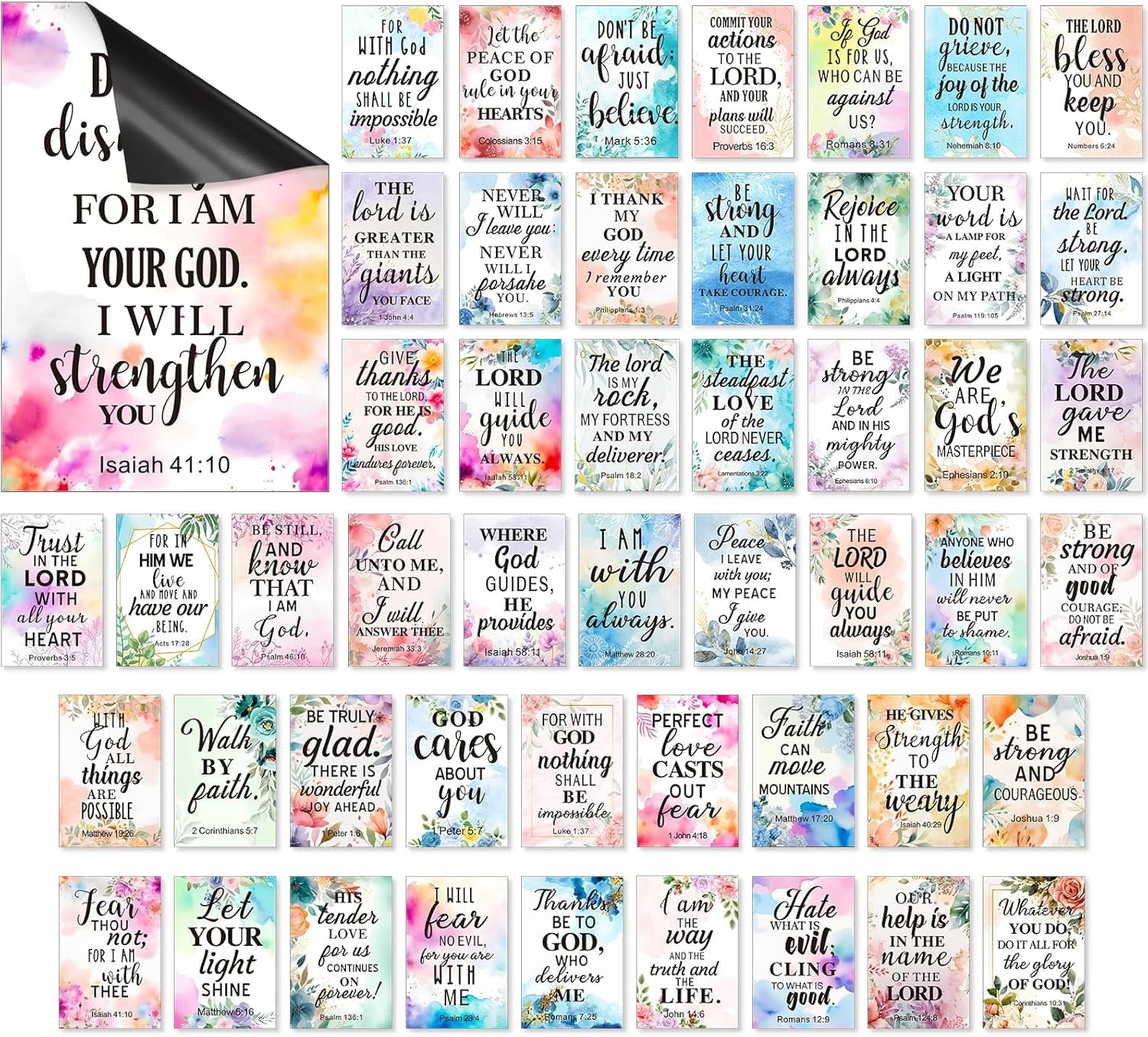 50 Pcs Inspirational Christian Magnets Bulk with Bible Verses Religious ...