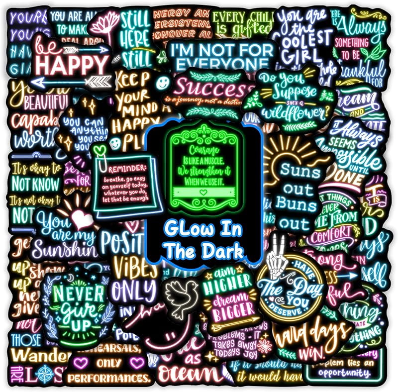 50 Pcs Inspirational Quotes Kids Adults Stickers for Water Bottle ...