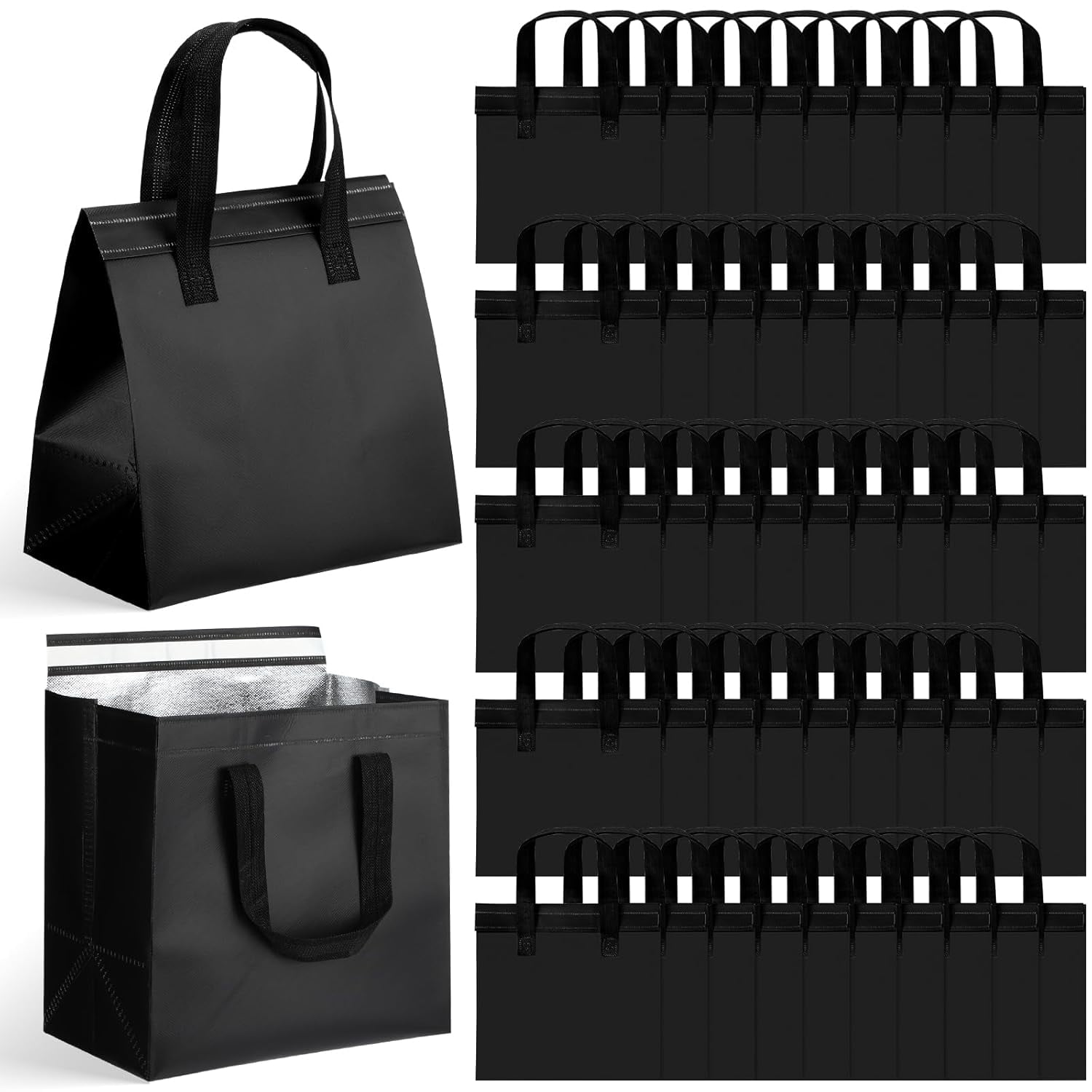 50 Pcs Insulated Take Away Bags Bulk Thermal Insulation Food Bags for ...