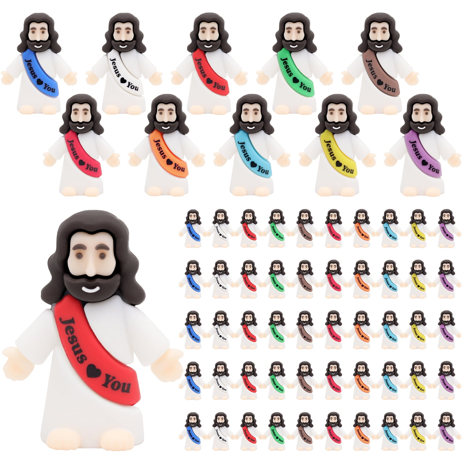 50 Pcs Jesus Love You Mini Figures Baby Jesus Figurines in Bulk Tiny ...