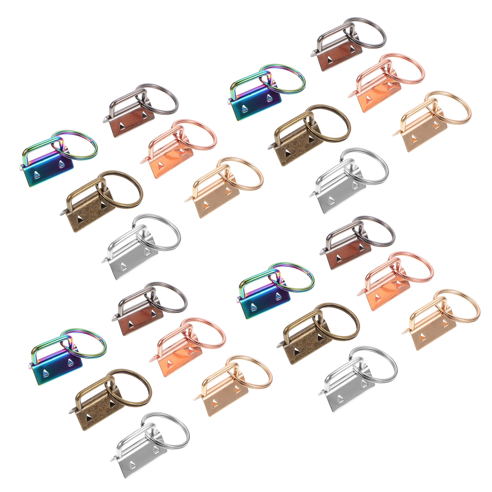 50 Pcs Key Fob Clamp Lanyards Ribbon Tail Clamp Tail Clip 2.55X1.2cm ...