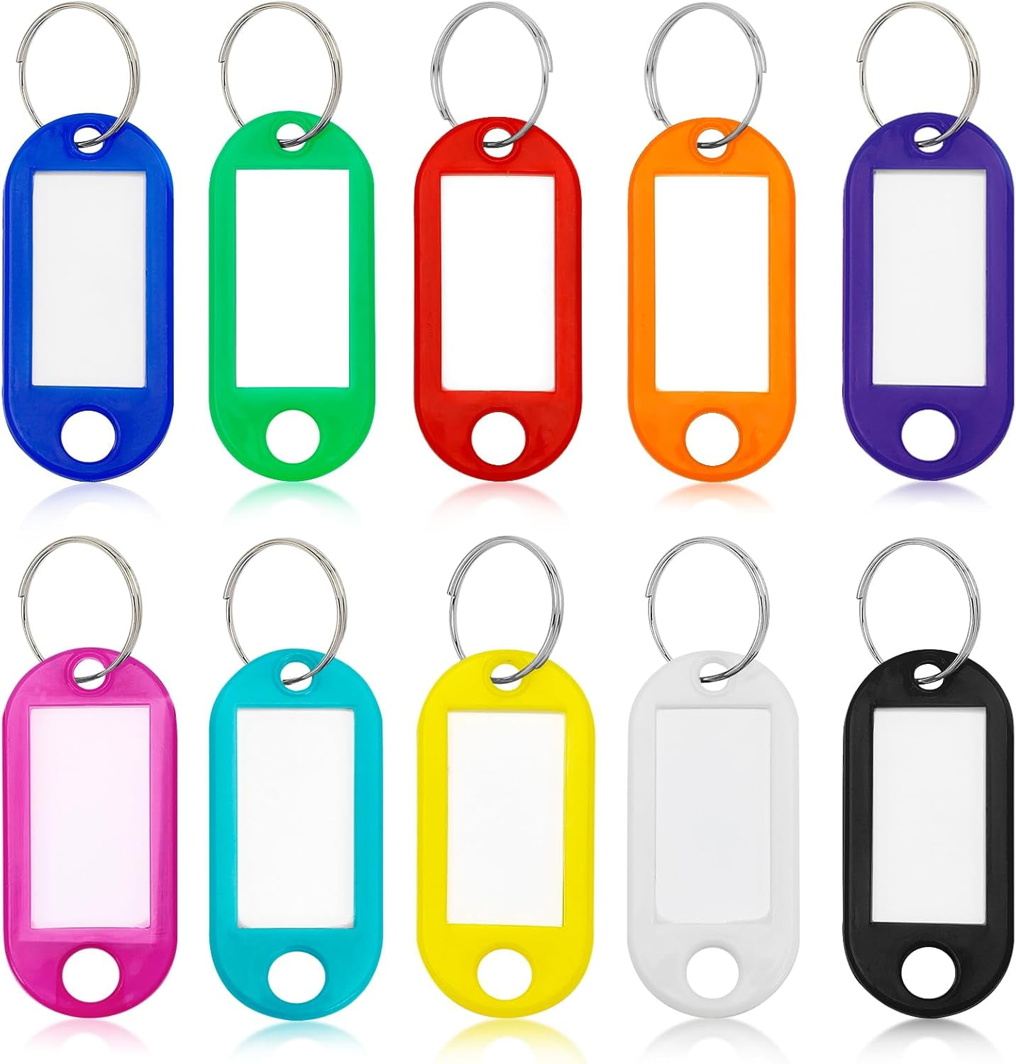 50 Pcs Key Tags, Key Labels, Tough Plastic Key Tags with Split Ring ...
