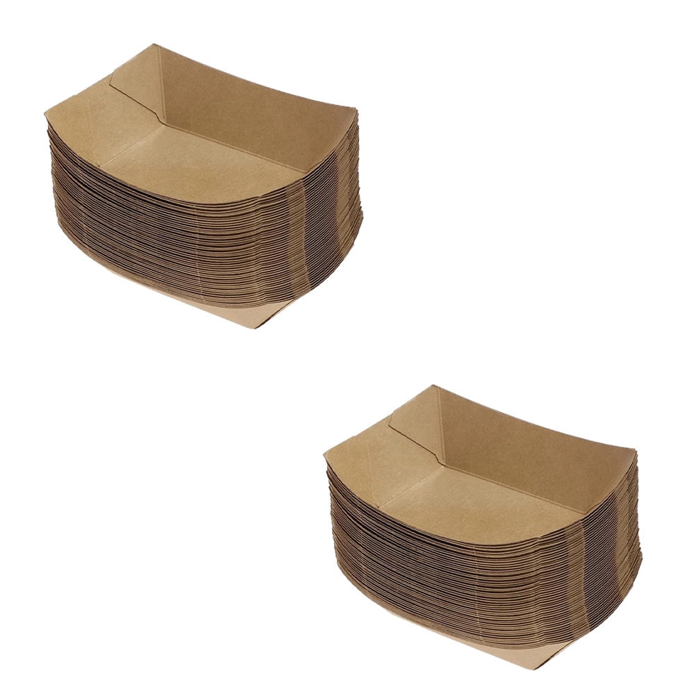 50 Pcs Kraft Paper Snack Plates Party Supplies Container Food Tray ...