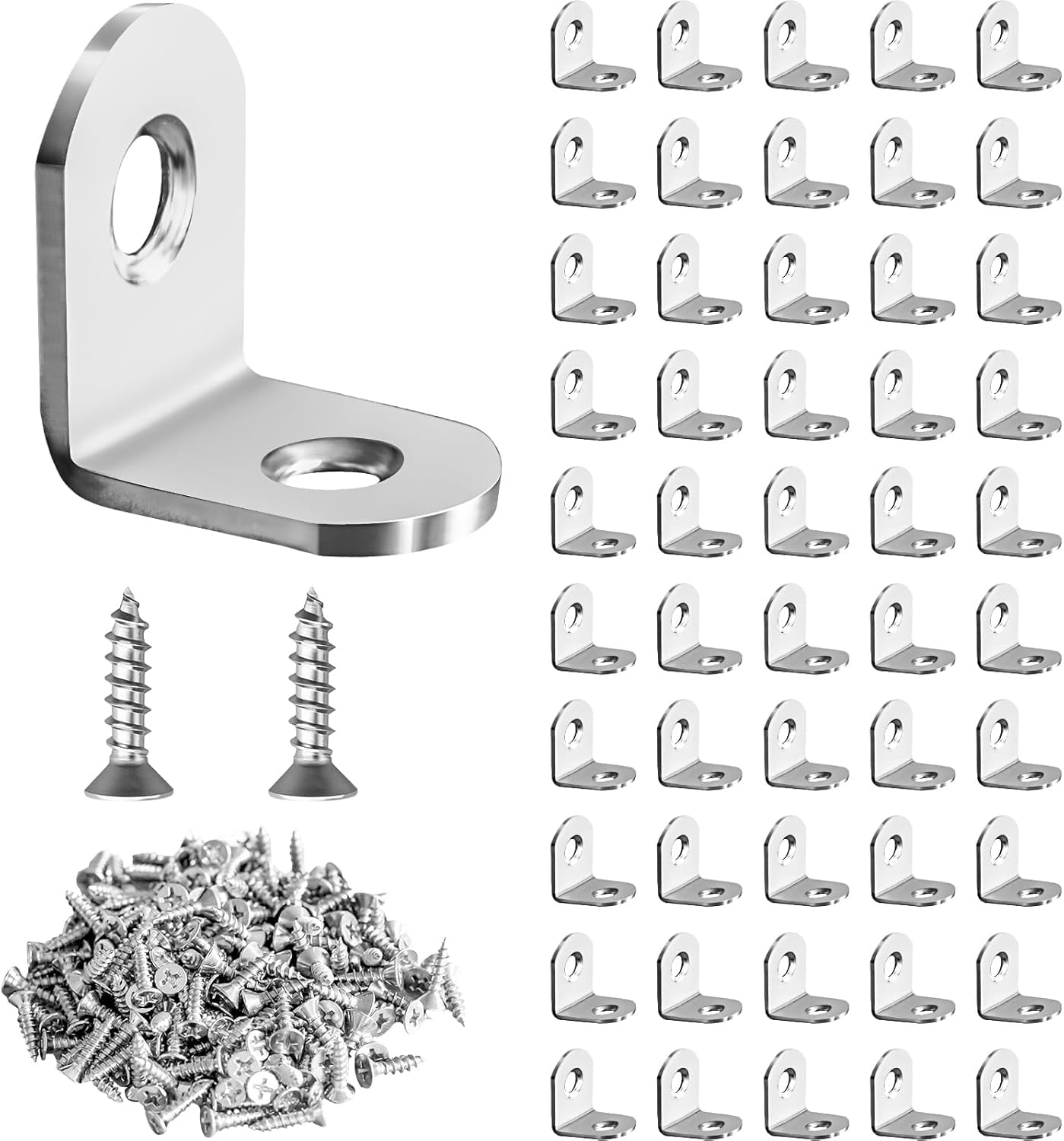 50 Pcs L Bracket Corner Brace Metal Corner bracket 90 Degree Angle ...