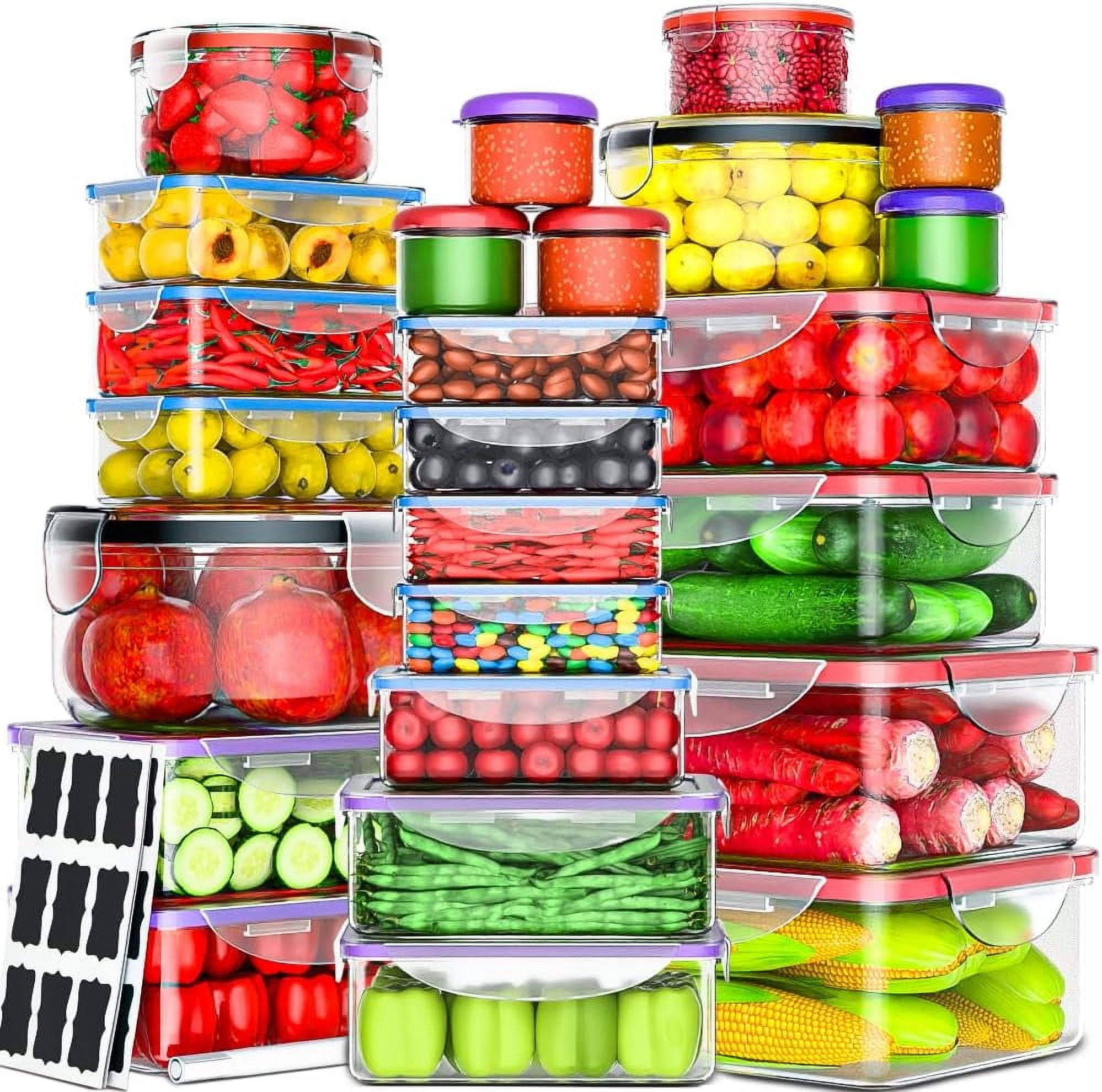 50 Pcs Large Food Storage Containers with Lids Airtight-85 OZ to Small ...
