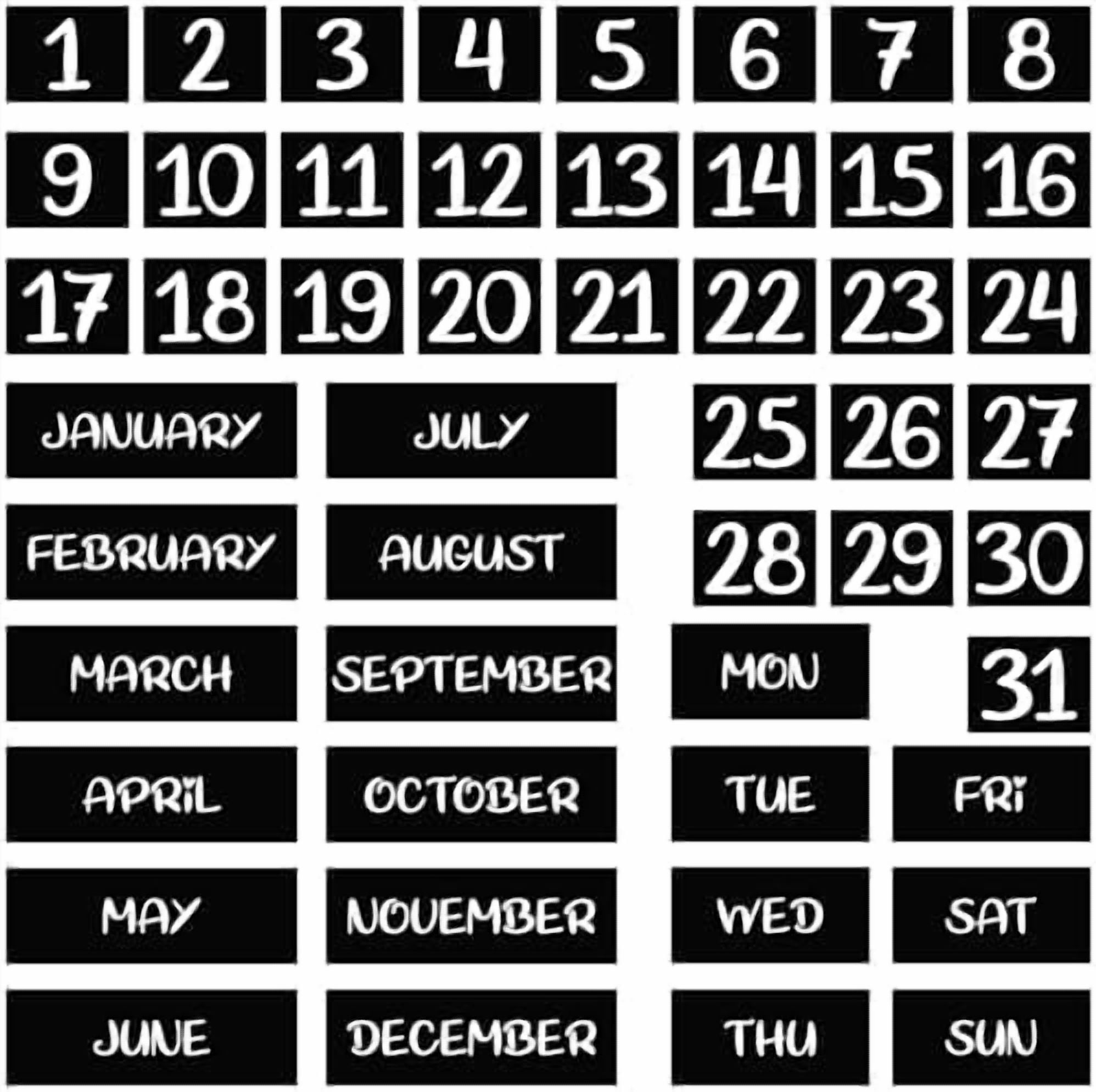 50 Pcs Large Magnetic Days of The Week and Months,Magnetic Calendar ...