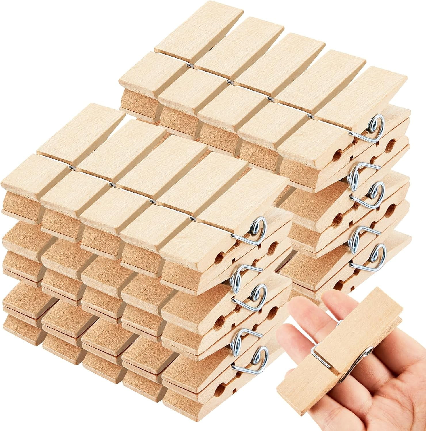 50 Pcs Large Wooden Clothespins Extra Wide 2.83 Inches Length Sturdy ...