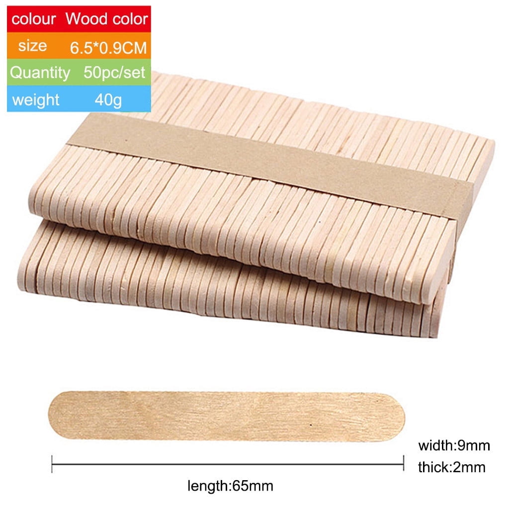 ! 50 Pcs Large Wooden Craft Sticks Wooden Multi-Purpose Popsicle Sticks ...