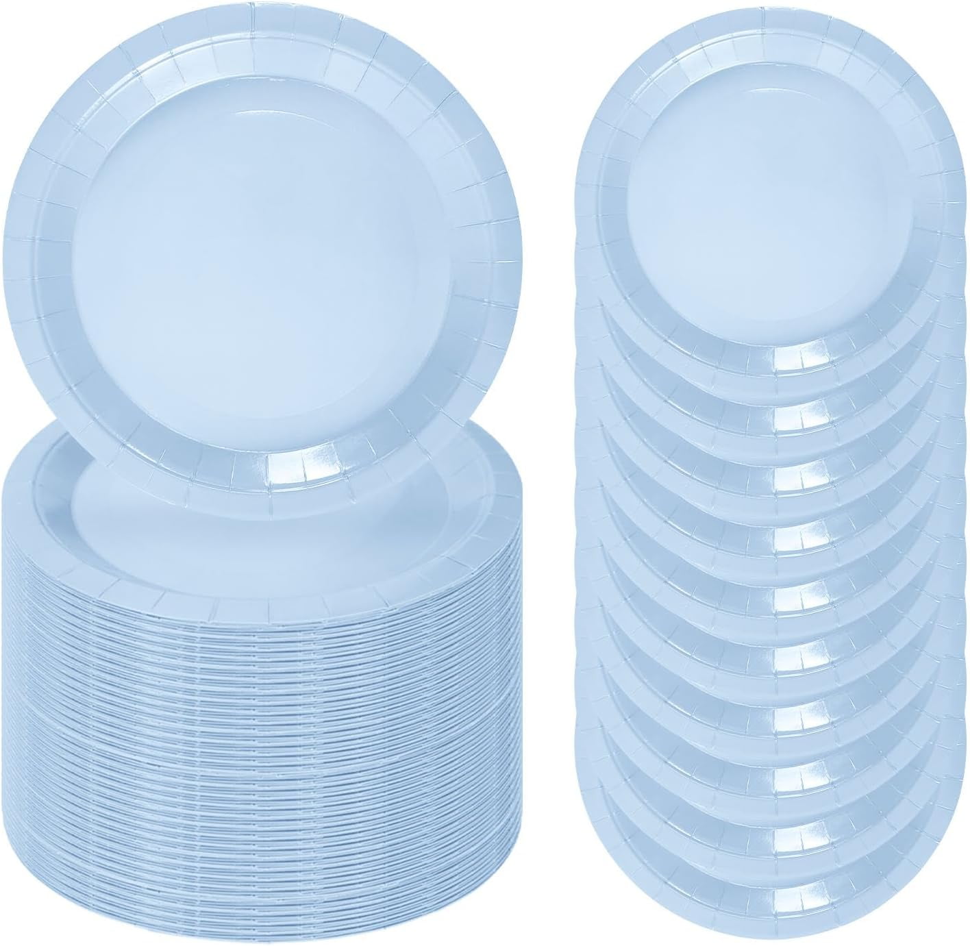 PHYSUN-50 Pcs Light Blue Paper Plates 7 Inch Blue Dessert Plates ...