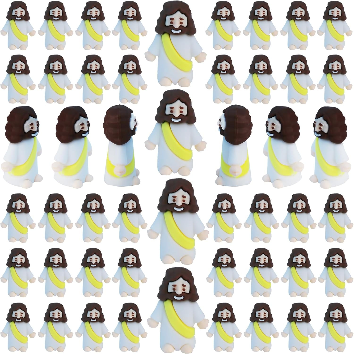 50 Pcs Little Jesus Figures Easter Mini Rubber Jesus Toys to Hide and ...