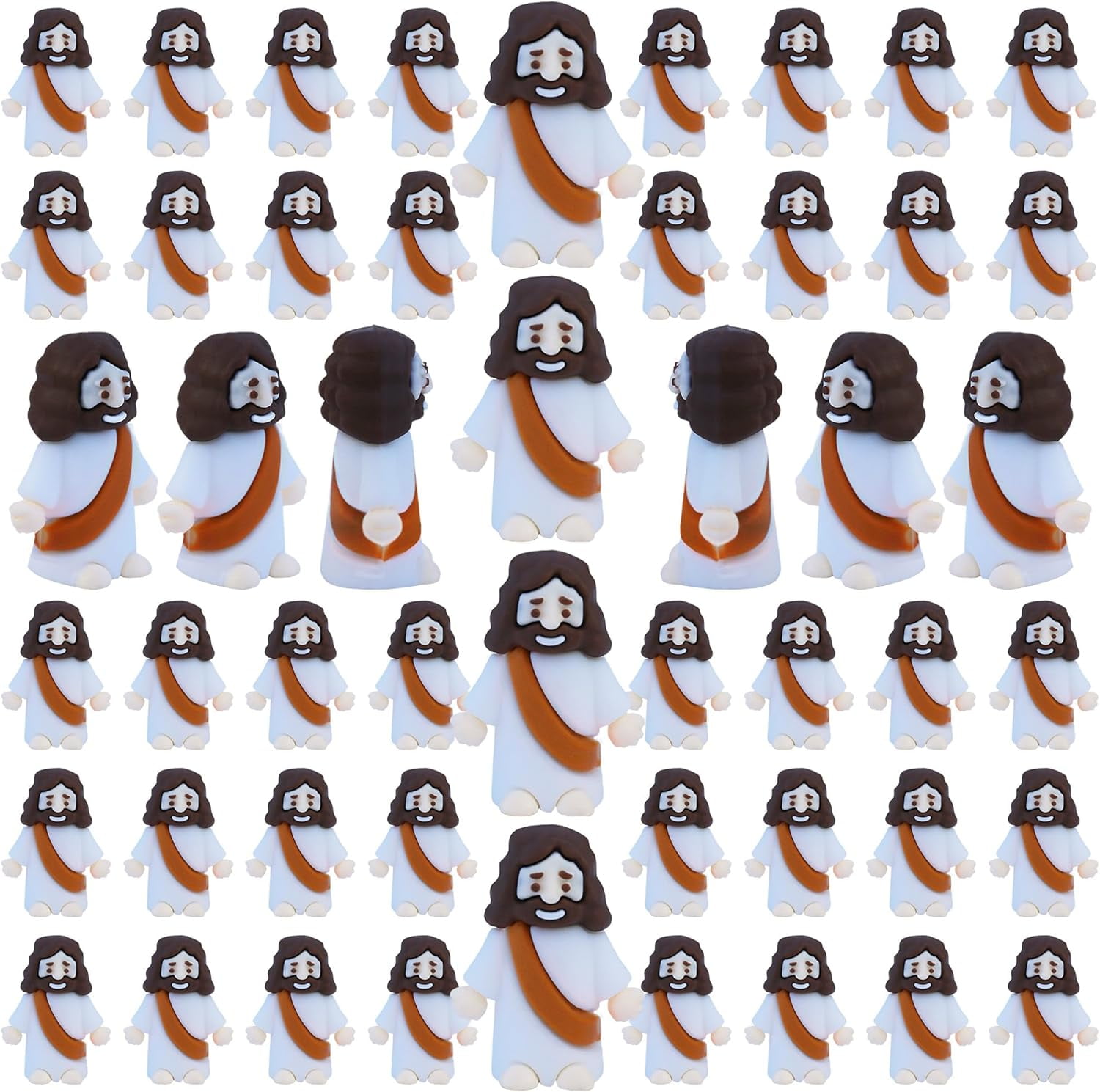 50 Pcs Little Jesus Figures Easter Mini Rubber Jesus Toys to Hide and ...