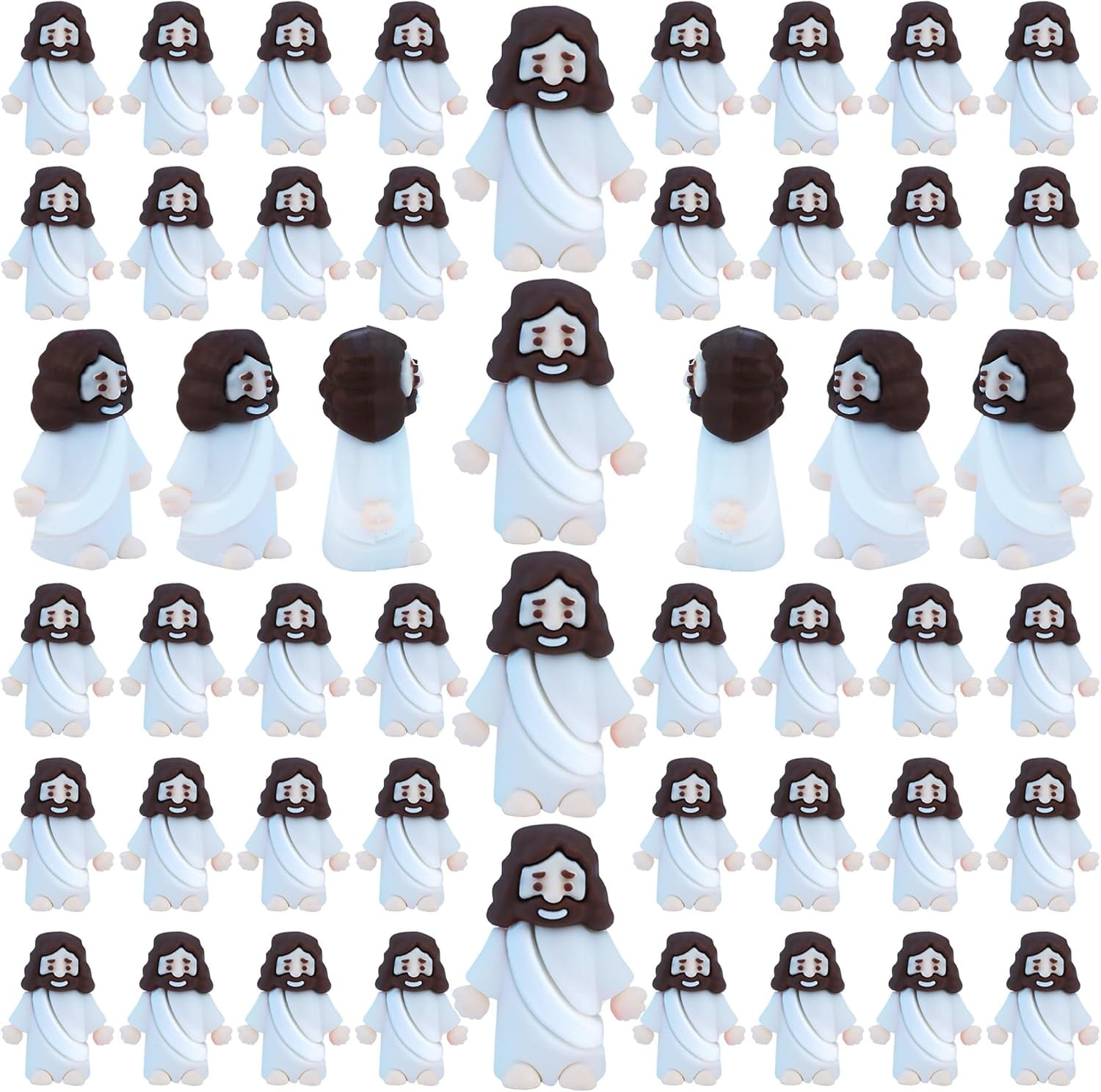 50 Pcs Little Jesus Figures Easter Mini Rubber Jesus Toys to Hide and ...