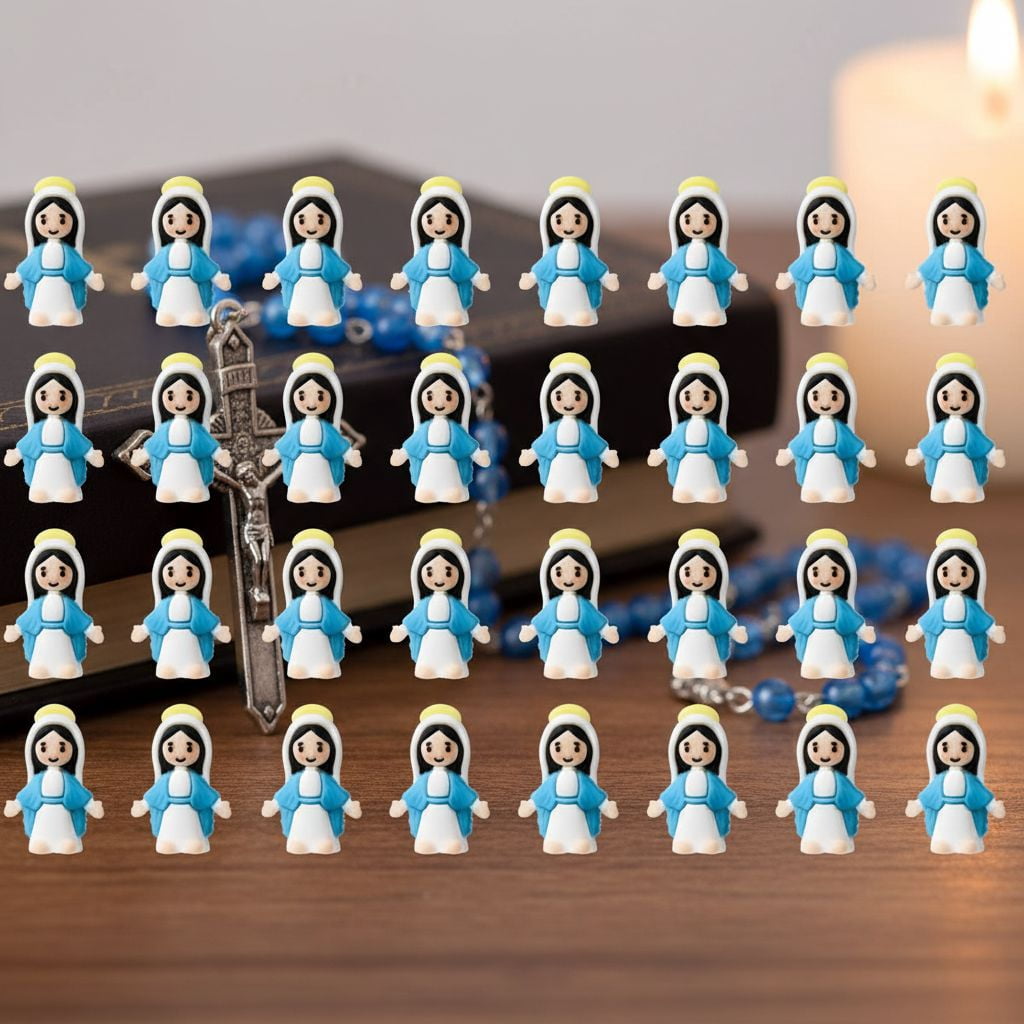 50 Pcs Little Virgin Mary Figurines Miniature Virgin Mary Doll to Hide ...