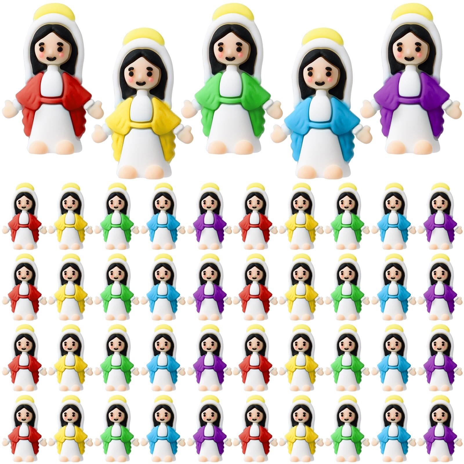 50 Pcs Little Virgin Mary Figurines Miniature Virgin Mary Doll to Hide ...