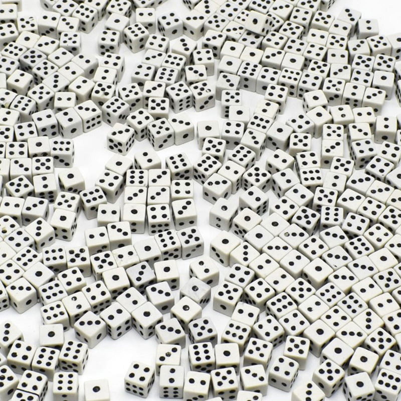 50 Pcs/Lot Dices 8mm Plastic White Gaming Dice Standard Six Sided ...