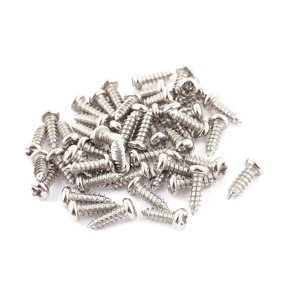 50 Pcs M2.6x8mm Stainless Steel Round Head Self Tapping Screws Bolts ...