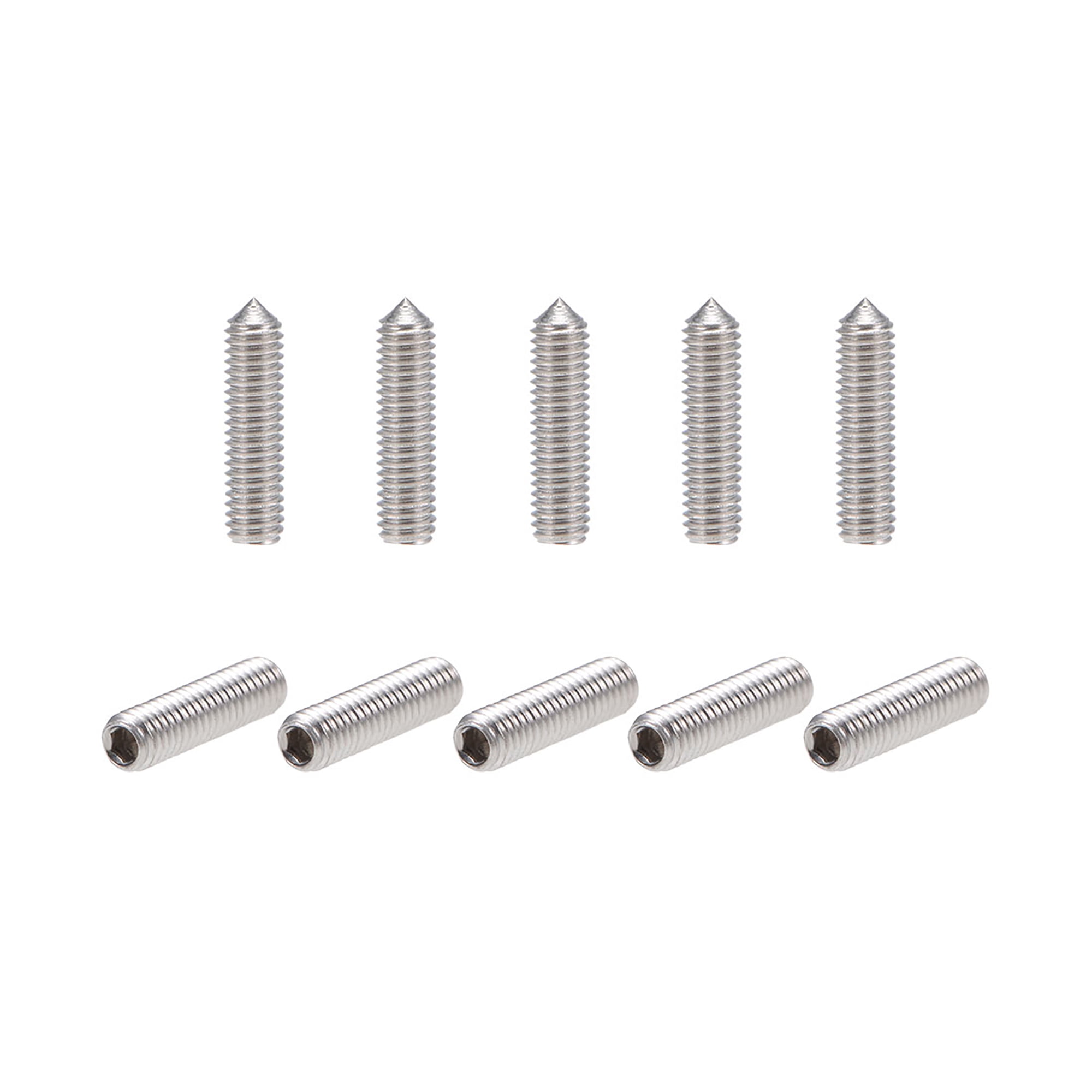 50 Pcs M3x12mm Internal Hex Socket Set Grub Screws Cone Point 304 ...