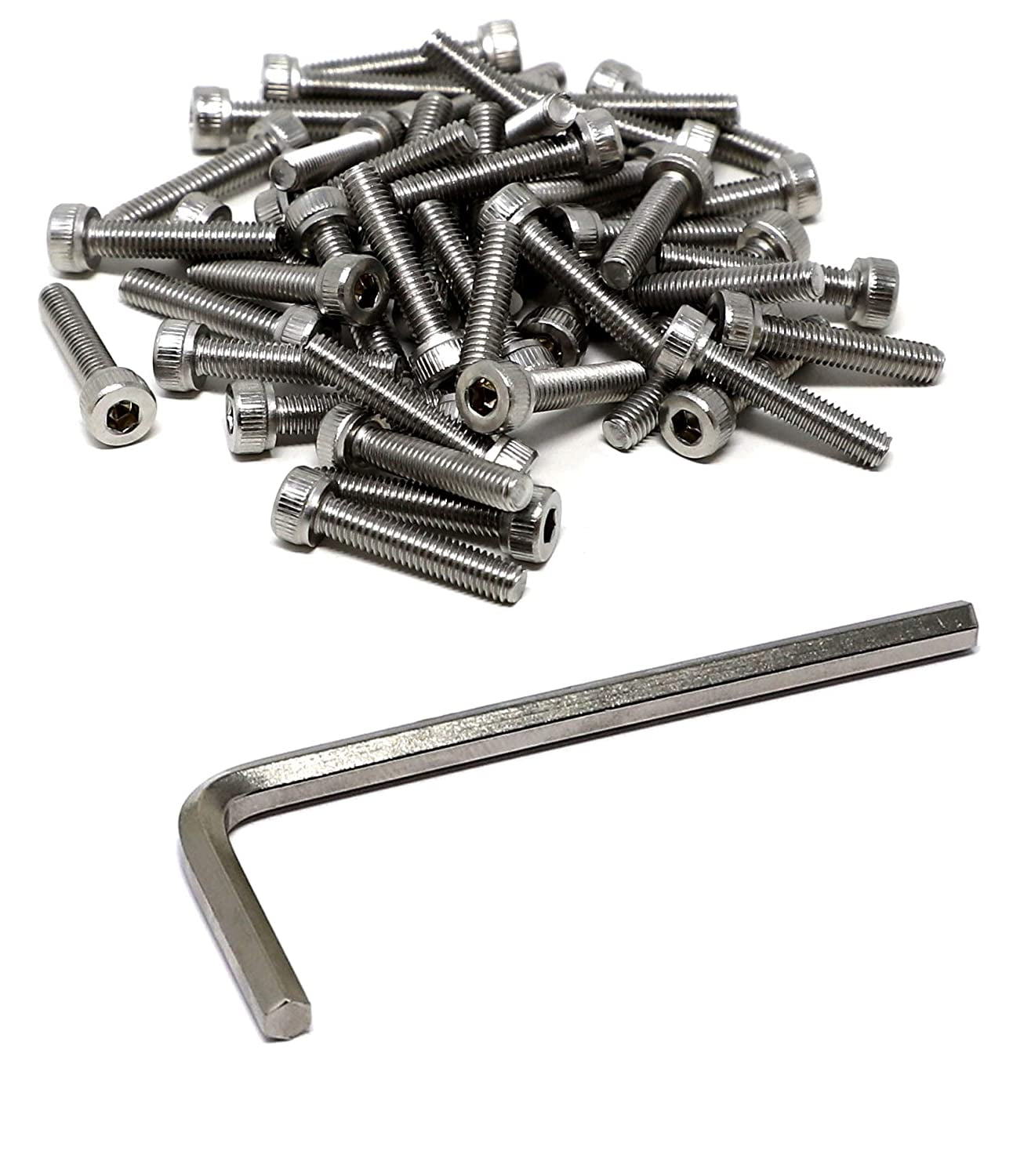 50 Pcs M4 x 20mm Thread Pitch 0.7 mm Stainless Steel 304 Hex Socket ...