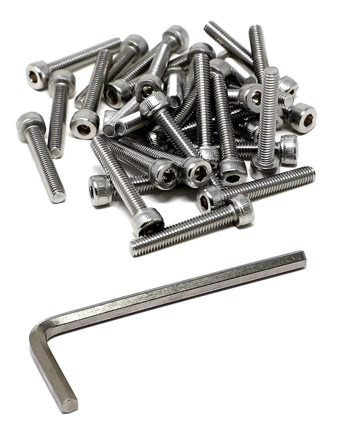 50 Pcs M4 x 25mm Thread Pitch 0.7 mm Stainless Steel 304 Hex Socket ...