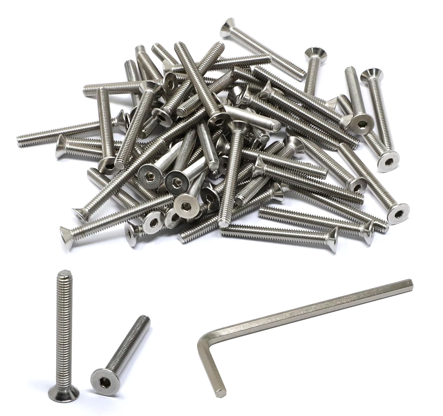 50 Pcs M4 x 35mm Thread Pitch 0.7 mm Stainless Steel 304 Hex Socket ...