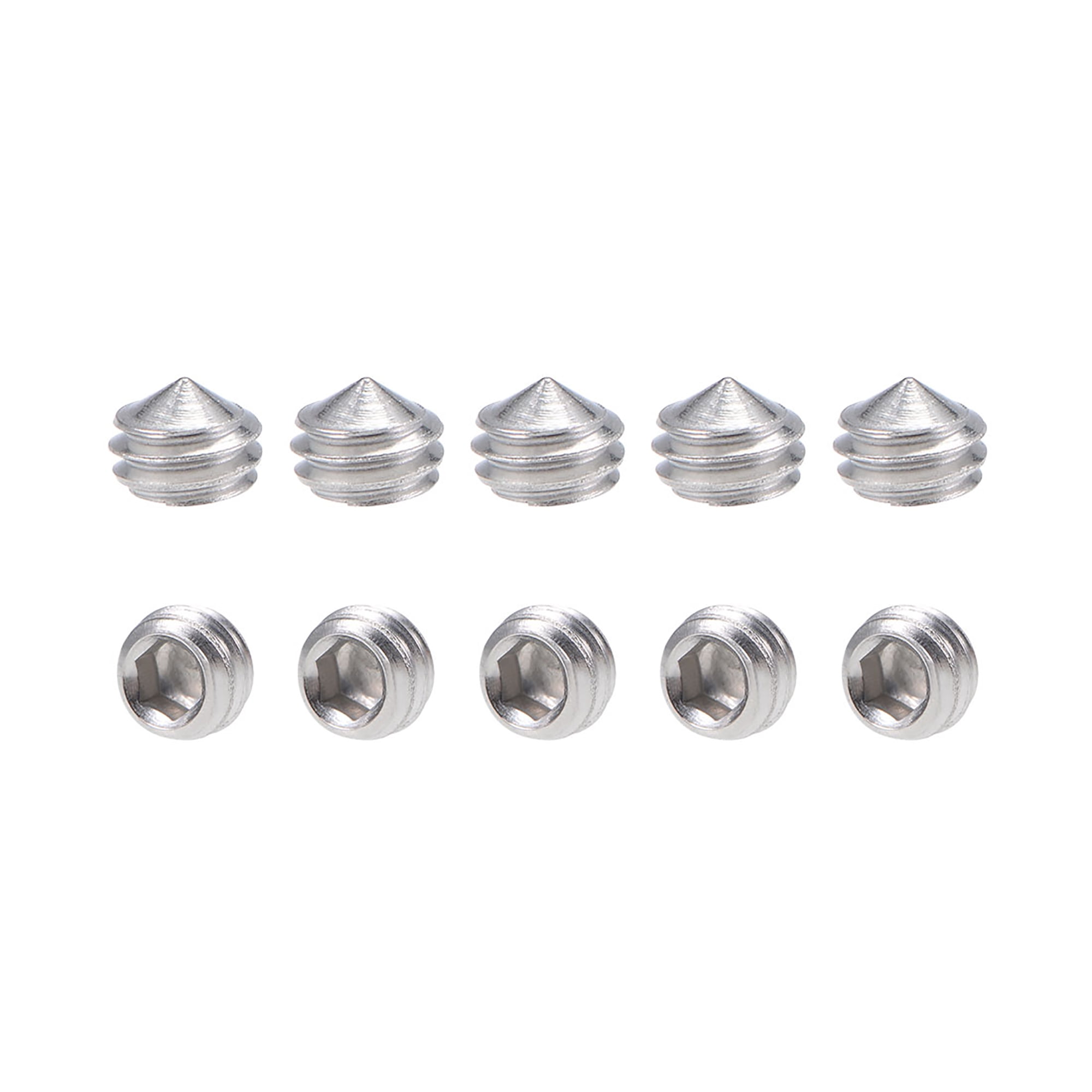 50 Pcs M4x3mm Internal Hex Socket Set Grub Screws Cone Point 304 ...