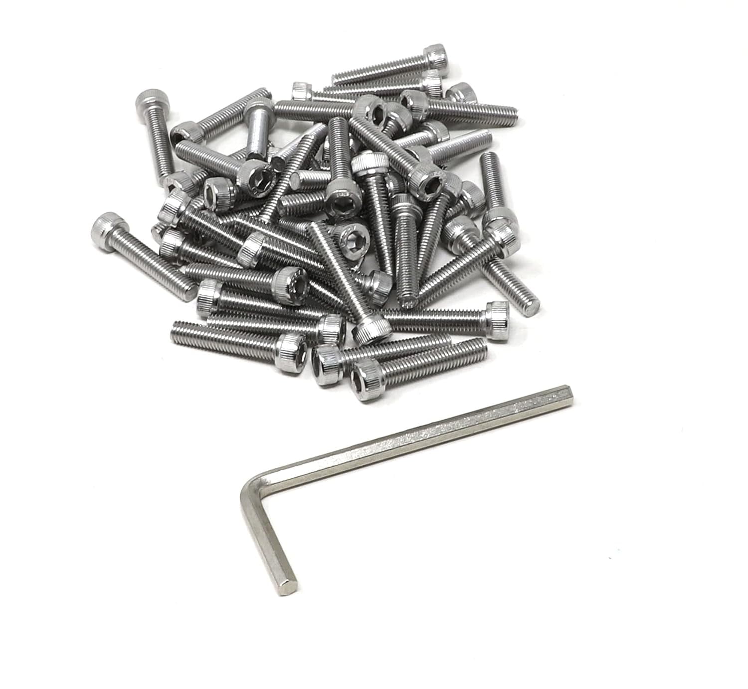 50 Pcs M5 x 25mm Thread Pitch 0.8 mm Stainless Steel 304 Hex Socket ...