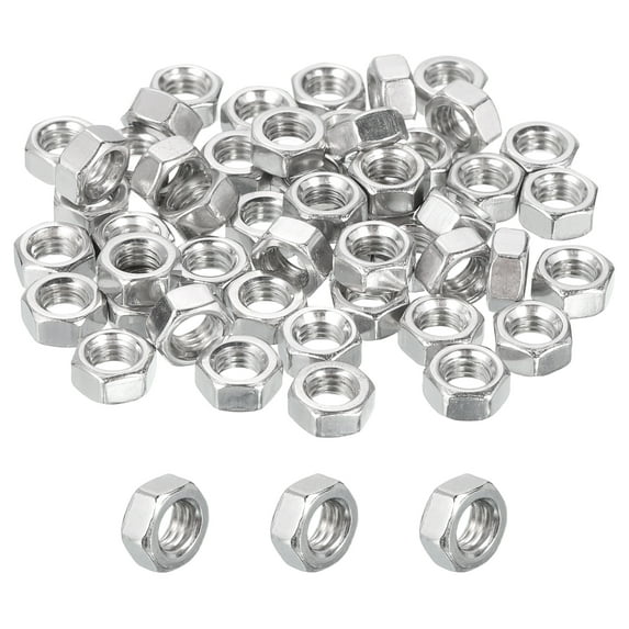 50 Pcs M5x0.8mm Hex Nuts, 316 Stainless Steel Metric Coarse Thread ...