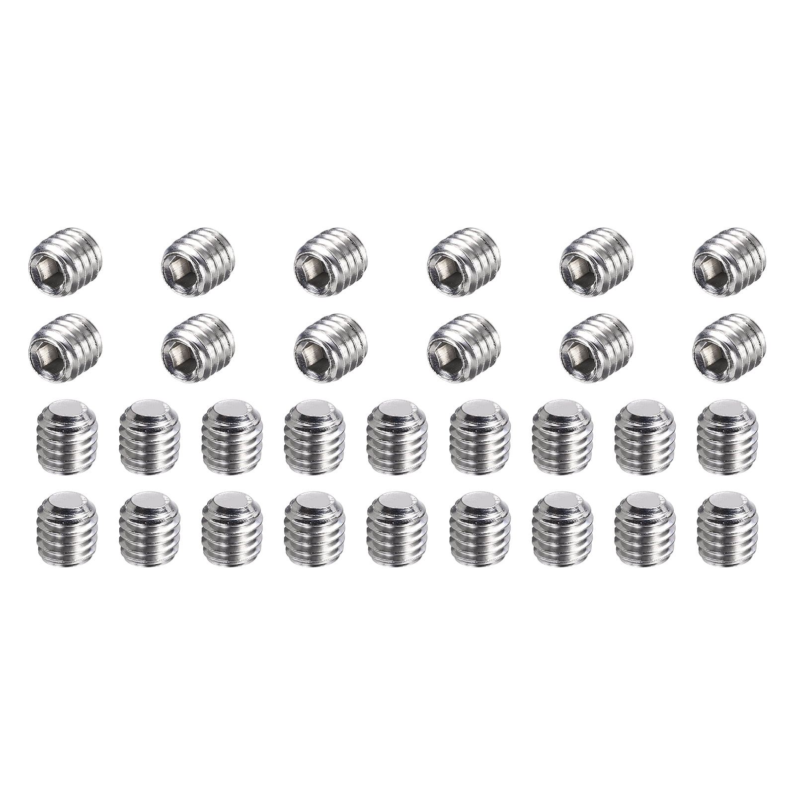 50 Pcs M6-1 x 6mm Grub Screws, 304 Stainless Steel Cup Point Allen Head ...
