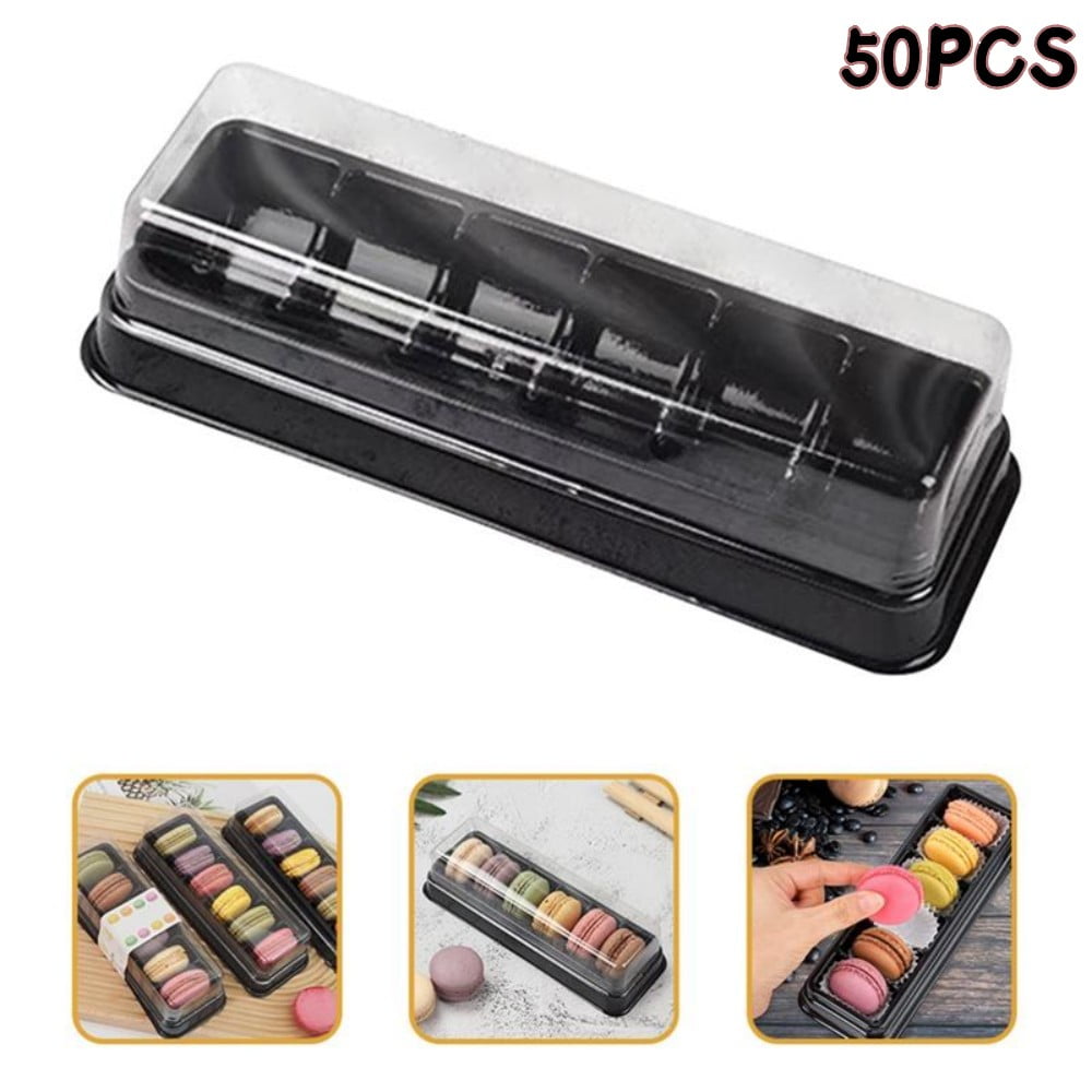 50 Pcs Macaron Boxes with Clear Lids, Macaroons Container Gift ...