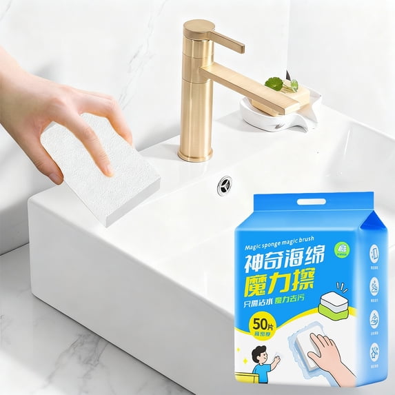 50 Pcs Magic Sponge Eraser - Portable Cleaning Wipes, Reusable ...