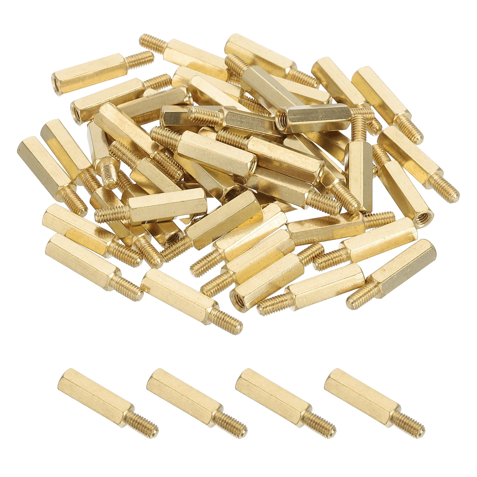 Uxcell Male to Female Thread Spacer Screws Brass Hex Standoff PCB ...