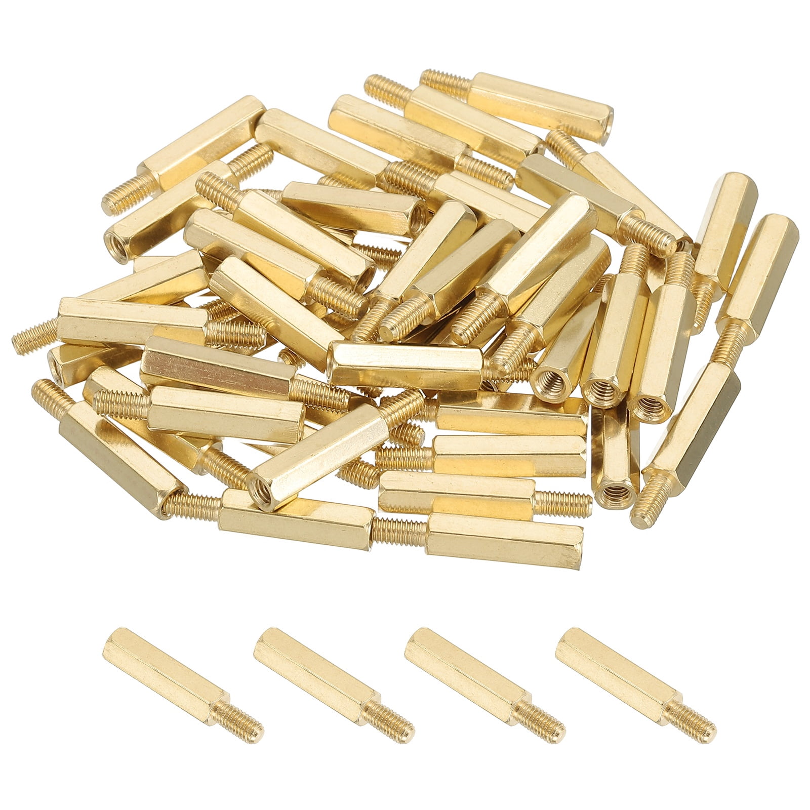 Uxcell Male to Female Thread Spacer Screws Brass Hex Standoff PCB ...