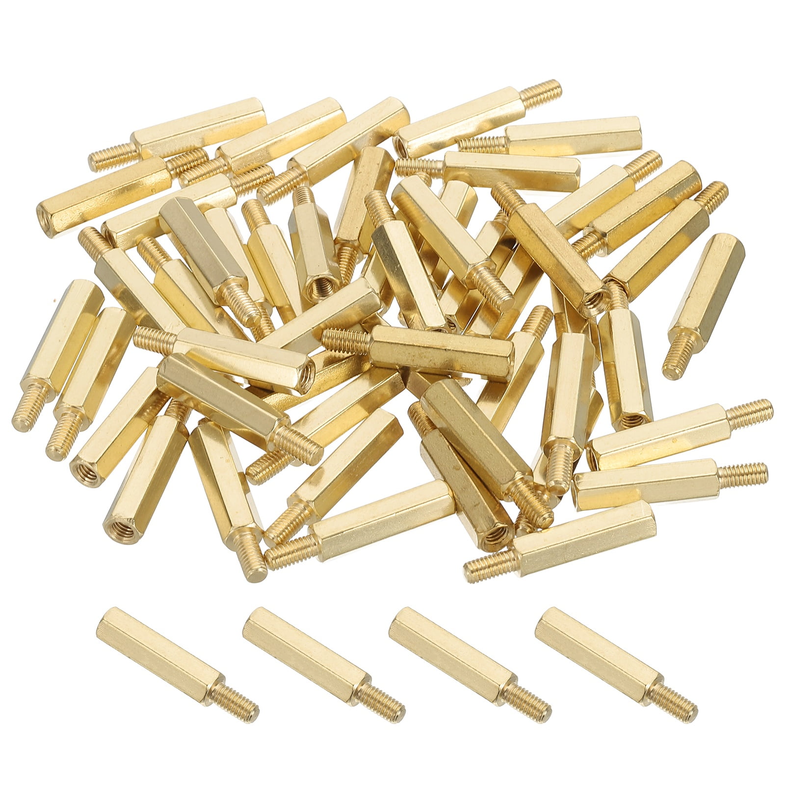 Uxcell Male to Female Thread Spacer Screws Brass Hex Standoff PCB ...