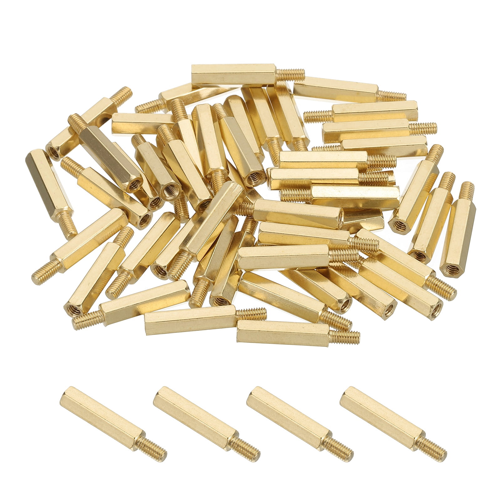 Uxcell Male to Female Thread Spacer Screws Brass Hex Standoff PCB ...