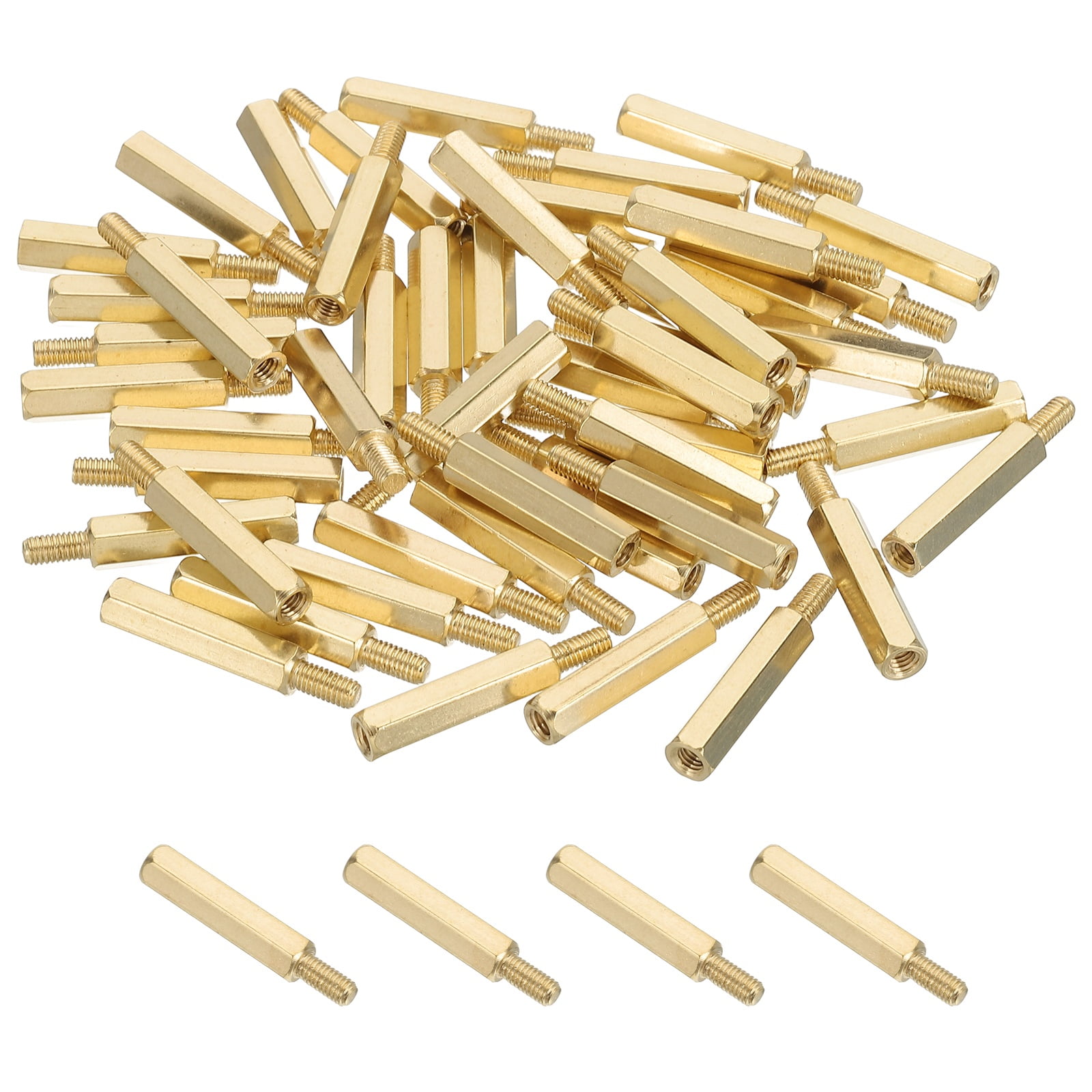 Uxcell Male to Female Thread Spacer Screws Brass Hex Standoff PCB ...