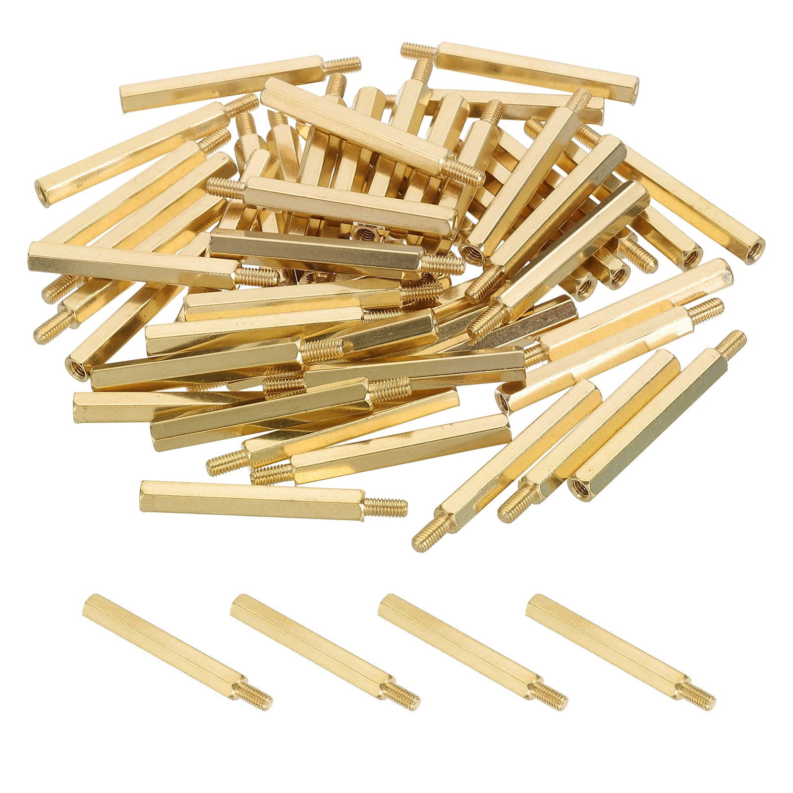 Uxcell Male to Female Thread Spacer Screws Brass Hex Standoff PCB ...