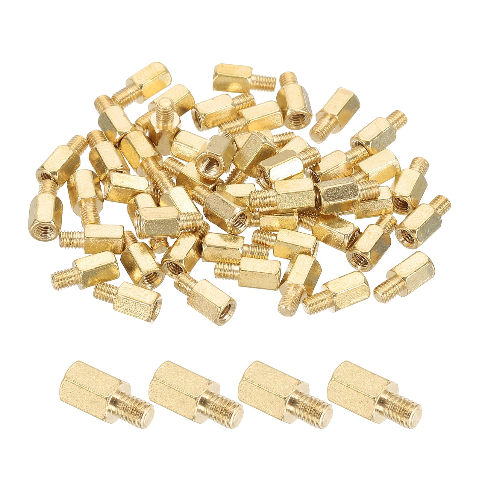 Uxcell Male to Female Thread Spacer Screws Brass Hex Standoff PCB ...